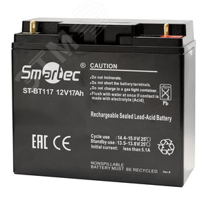 Аккумулятор 12 В, 17 Ач артикул ST-BT117 Smartec - купить в Москве и РФ по цене 4236.84 руб. в ...