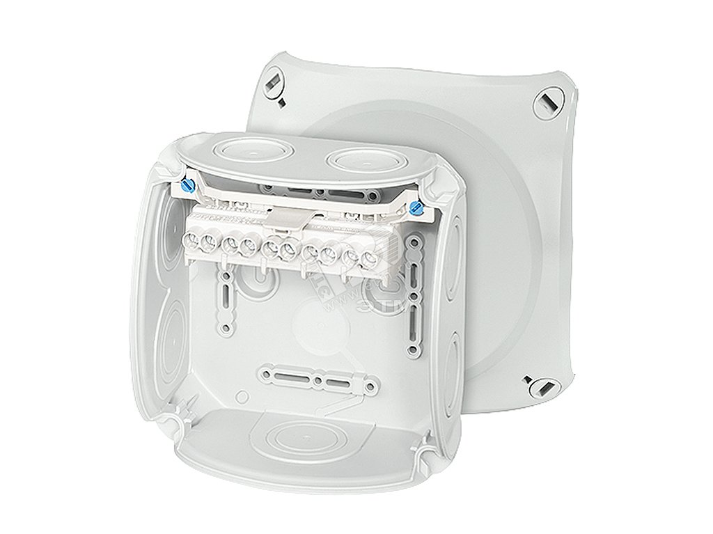 Коробка клеммная 130х130х77 мембраны 5-пол. 2.5-10 кв.мм серая PP IP66 ...