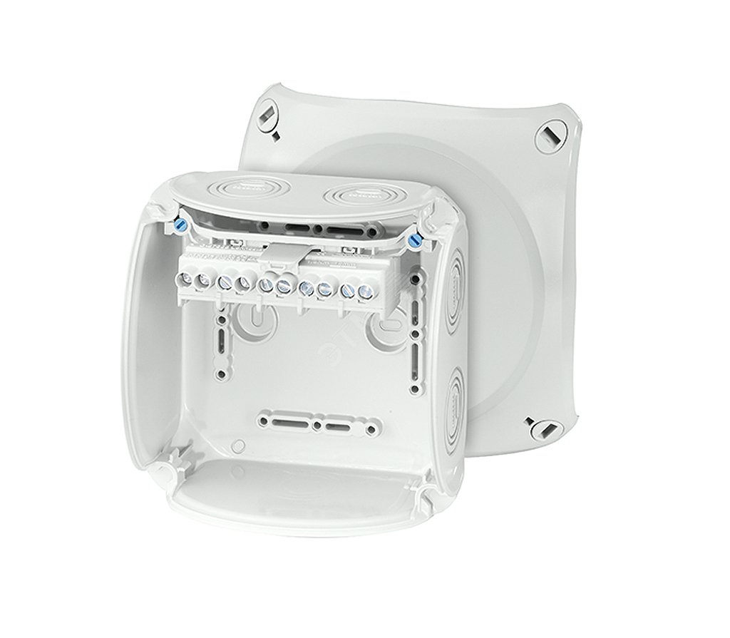 Коробка клеммная 5 положений до 10мм2 130х130х77 IP66/67 серая стойкая ...