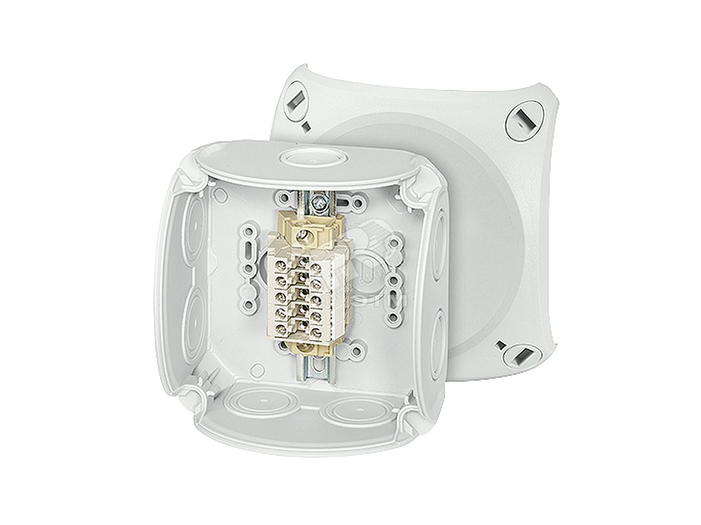 Коробка клеммная 104х104х70 PP IP66 серая мембранная 5 клемм 0.5-4мм ...