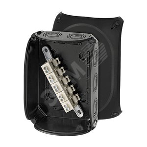 Коробка клеммная 5 положений до 16мм2 155х210х92 IP66/67 черная стойкая ...