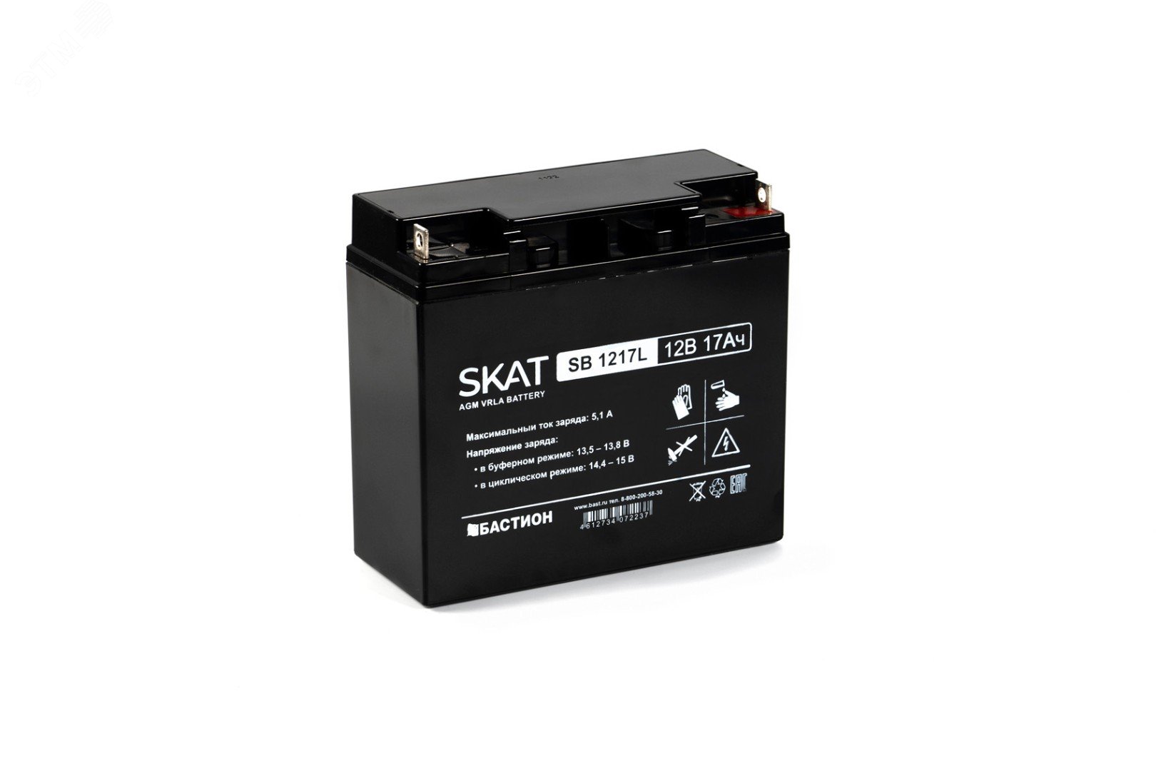 SKAT SB 1217L АКБ свинцово-кислотная тип AGM 12V 17Ач клеммы под болт ...