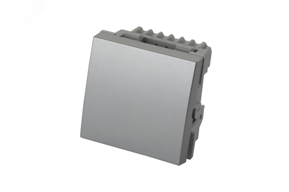 Выключатель одноклавишный 45 х 45 хм 10 A – 250 В, серебристый артикул 16V-20-01SL Eurolan ...