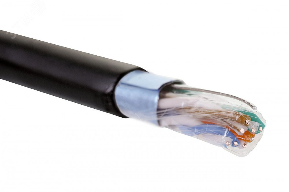 Кабель витая пара F/UTP, категория 5e, 4 пары, 24AWG, нг(А)-HF внешней/внутренней прокладки ...
