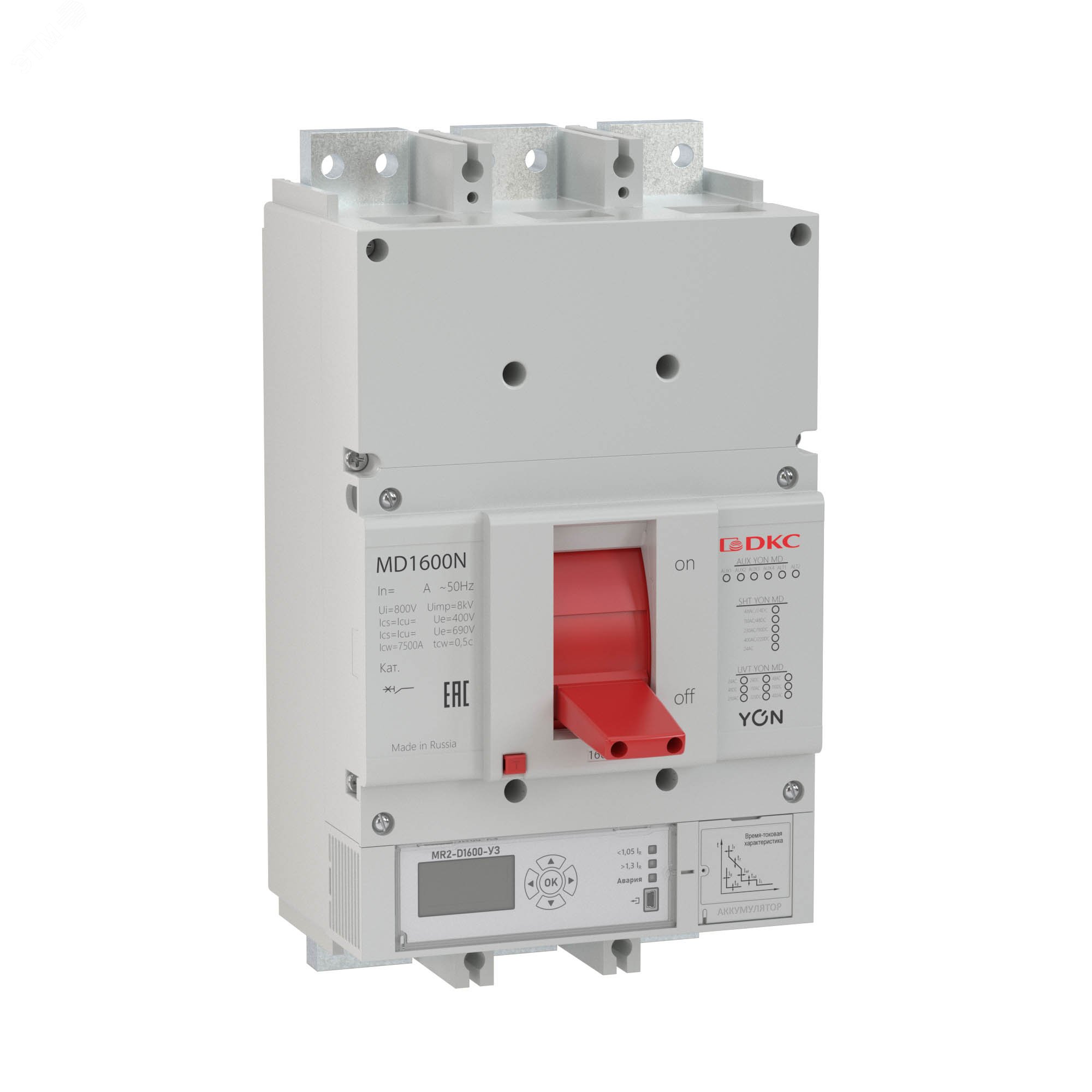 Выключатель автоматический YON MD800N-MR2 3P 800А 50kA Ir 0.4…1xIn Isd ...