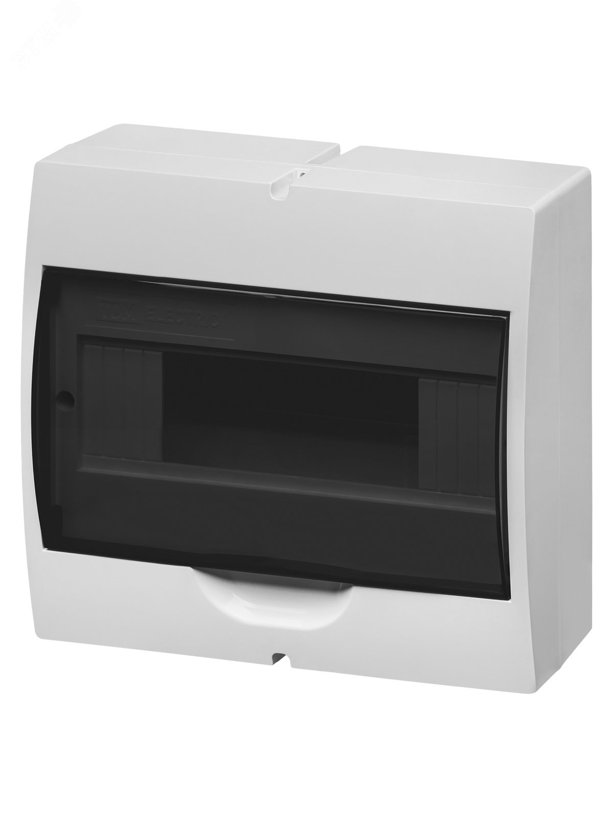 Щит ЩРН-П-10 модулей, навесной, пластик, белый, дымчатая дверца, без шин, IP41 TDM артикул ...