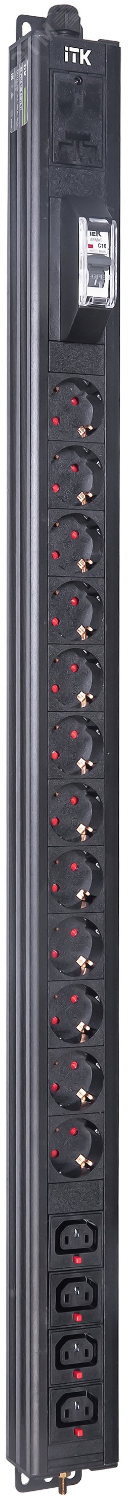 Блок распределения питания ITK BASE PDU PV1111 22U 1ф 16А 12SCHUKO 4C13 ...