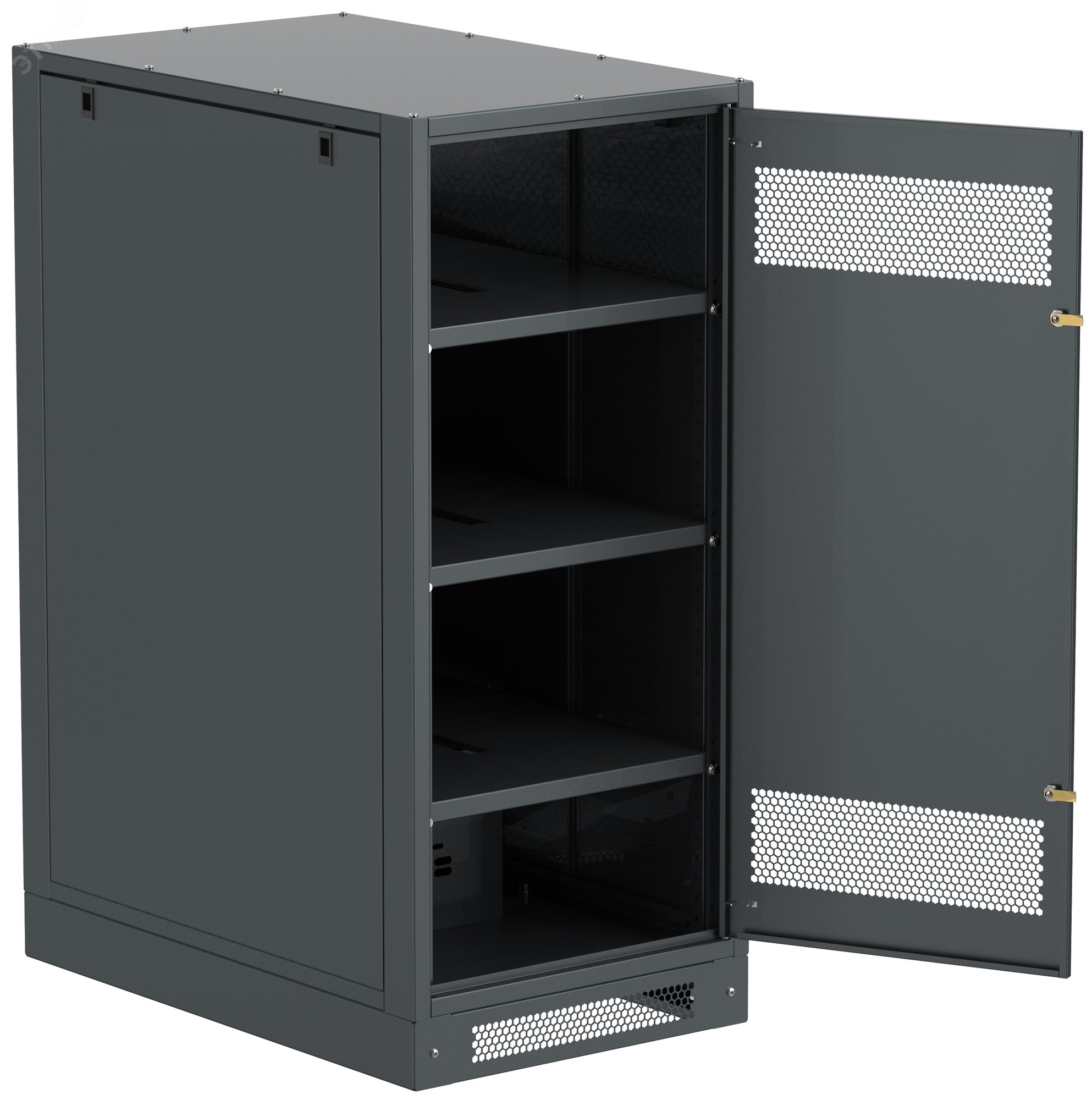 Шкаф LINEA B (пустой) 1450х600х950мм металлическая дверь черный артикул ...