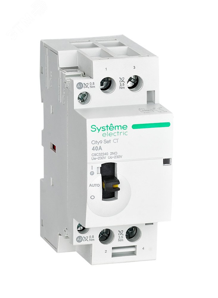 Контактор 2P 2НО 40A AC 230В-230В City9 Set артикул C9C32240 Systeme ...