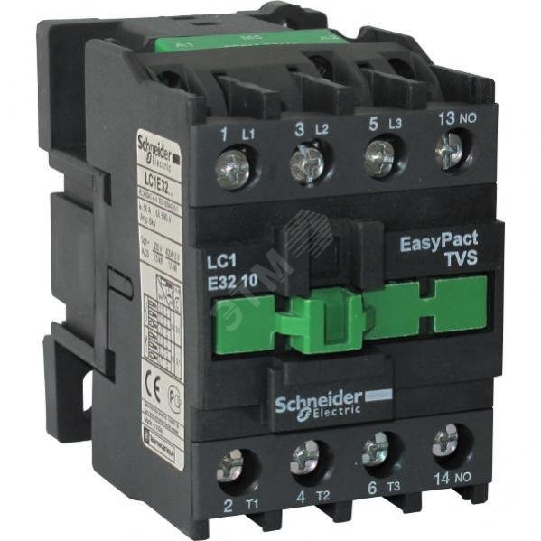 Контактор E 32А катушка управления 220В АС3 50Гц 1НО (LC1E3210M5 ...