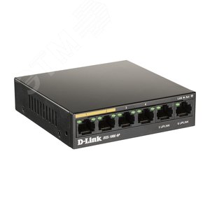 Коммутатор неуправляемый 6 портов RJ45 10 100 Мб/с PoE 55Вт артикул DSS ...