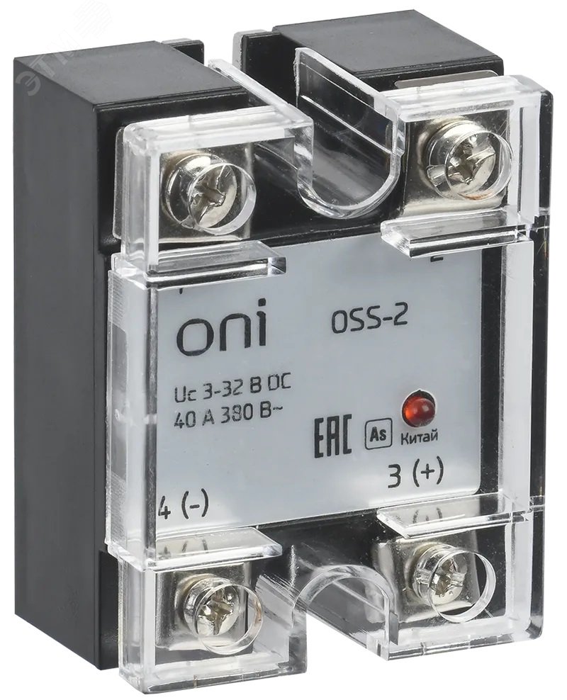 Реле твердотельное OSS-2 40А 380В AC 3-32В DC артикул OSS-2-3-40-B ONI ...