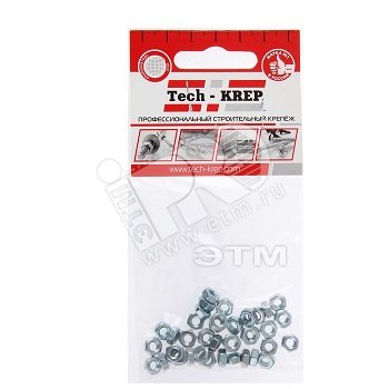 Гайка DIN934 М4 шестигранная оцинкованная (50 шт) артикул 103023 Tech-KREP - купить в Москве и ...