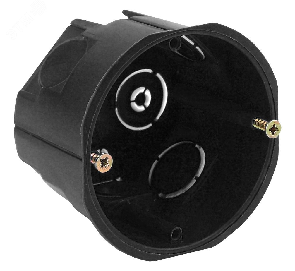 Коробка установочн. КУТ 68х45мм для твердых стен саморез. черная IP20 ...