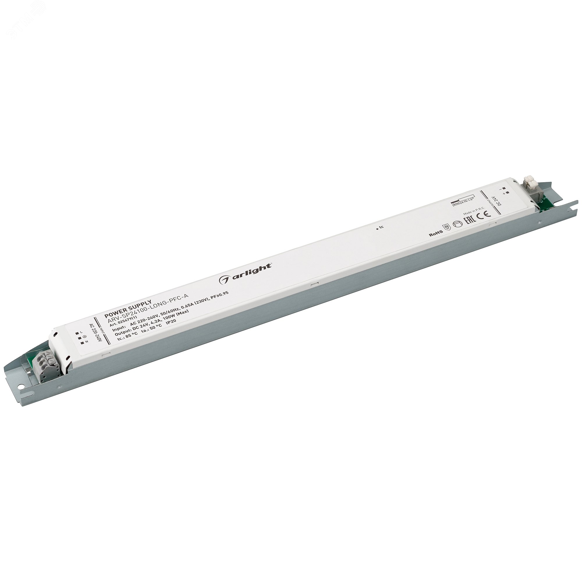 Блок питания ARV-SP24100-LONG-PFC-A (24V, 4.2A, 100W) (ARL, IP20 Металл, 5 лет) артикул 025479(1 ...