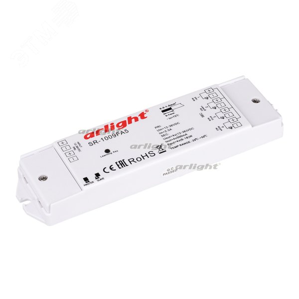 Контроллер тока SR-1009FA5 (12-36V, 4x500mA) (ARL, IP20 Пластик, 3 года) артикул 020329 Arlight ...