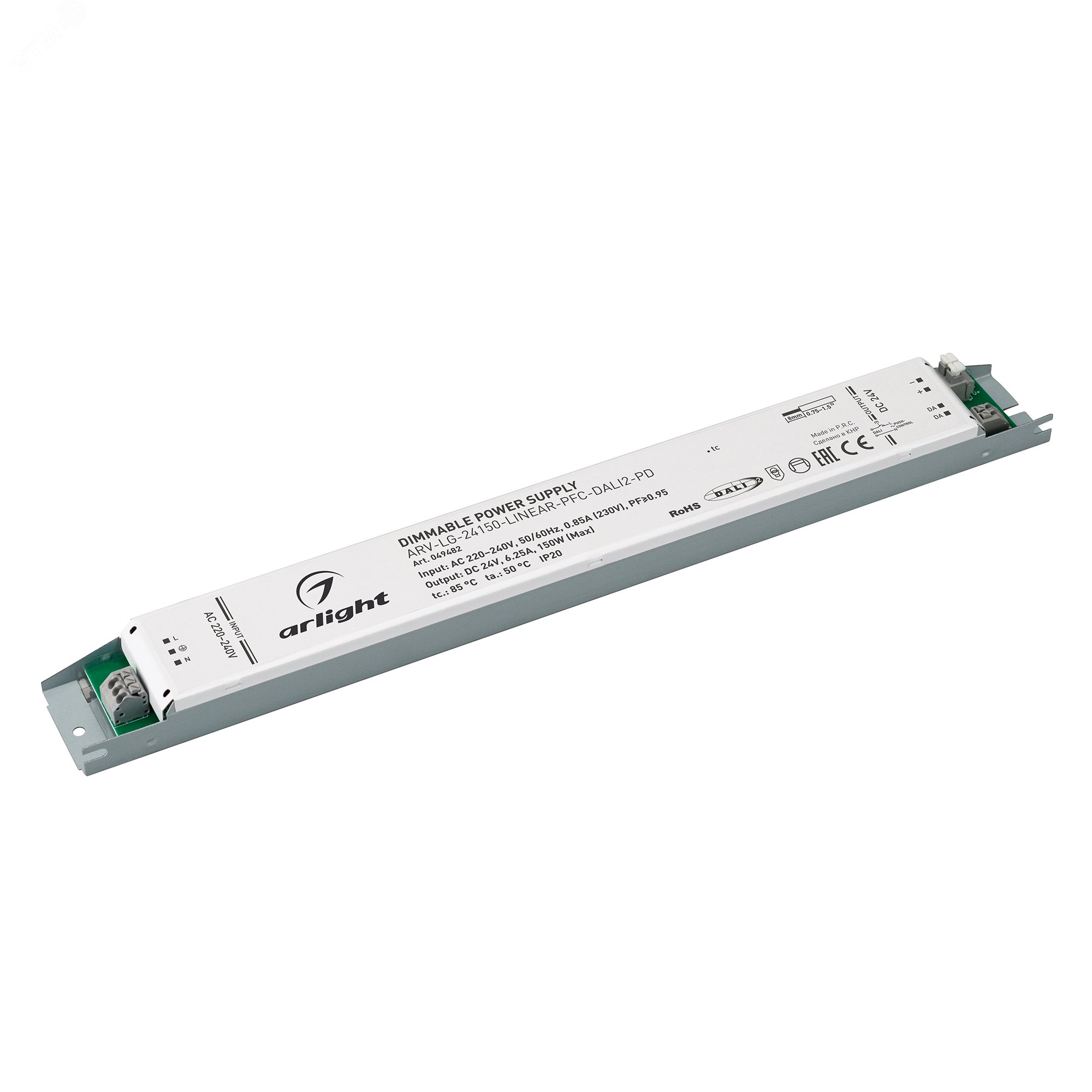 Блок питания ARV-LG-24150-LINEAR-PFC-DALI2-PD (24V, 6.25A, 150W) (ARL ...