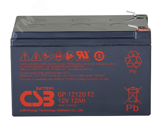 Аккумулятор GP 12В 12Ач артикул CSB GP12120 CSB - купить в Москве и РФ ...