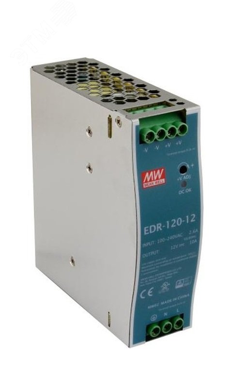 Блок питания EDR-120-12 Mean Well (12V, 10A, 120W) IP20 на Din-рейку К2 - купить в Москве и РФ ...