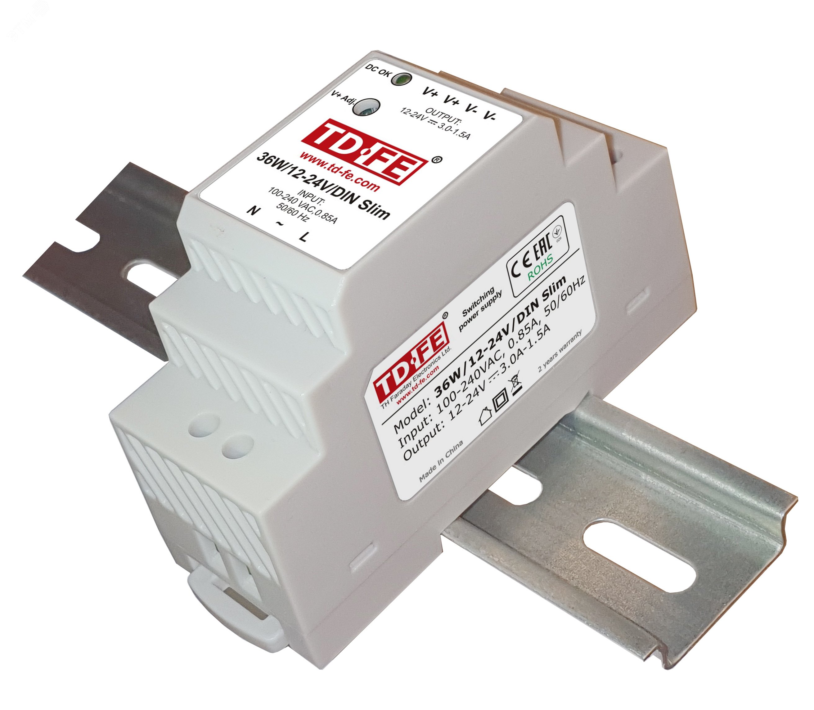 Блок питания 36W/12-24V/DIN Slim артикул 4008 Faraday - купить в Москве ...