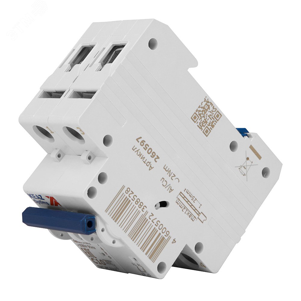 Выключатель автоматический двухполюсный 10А C 6кА AC OptiDin BM63-2C10 ...