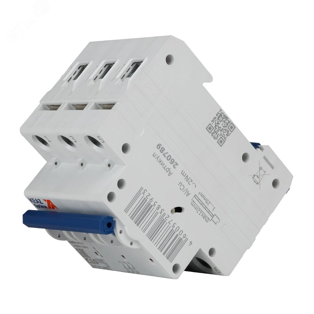 Выключатель автоматический трехполюсный 10А C 6кА AC OptiDin BM63-3C10-УХЛ3 артикул 260789 КЭАЗ ...