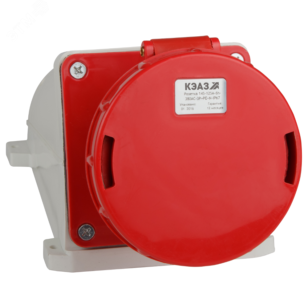 Розетка 145-125А-6h-380AC-3P+PE+N-IP67 артикул 241222 КЭАЗ - купить в ...