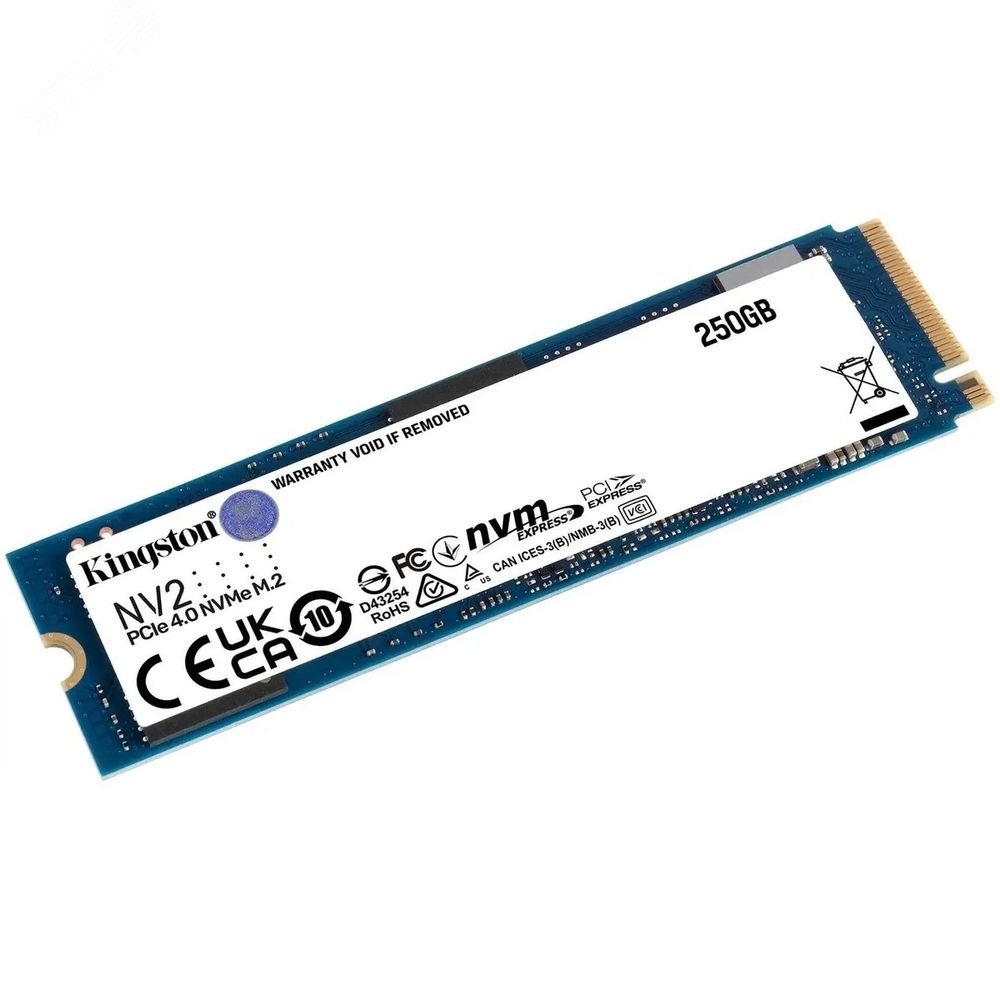 Накопитель SSD M.2 2280 250GB NV2, NVMe, 3D NAND TLC, 3000/1300 Мб/с ...
