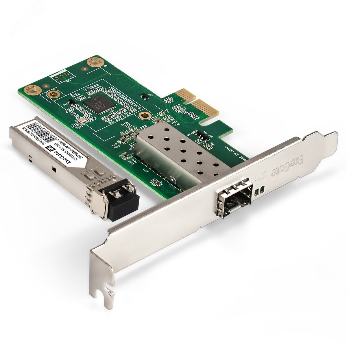 Комплект: сетевой адаптер на контроллере Intel I210-F1 (SFP, PCI-E x1 ...