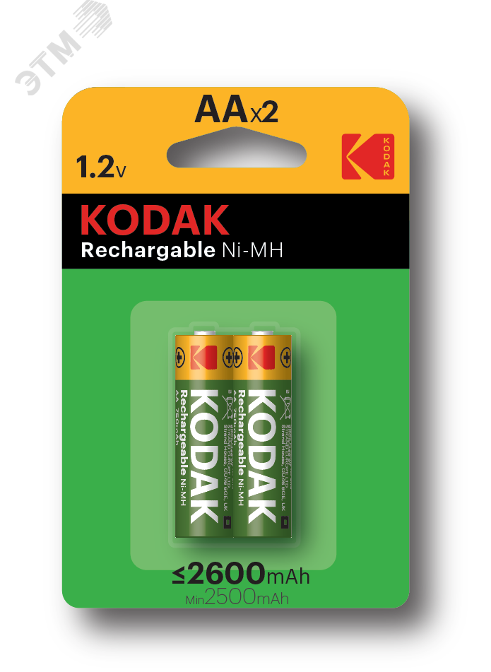 Аккумуляторы NiMH (никель-металлгидридные) HR6-2BL 2600х800) артикул ...