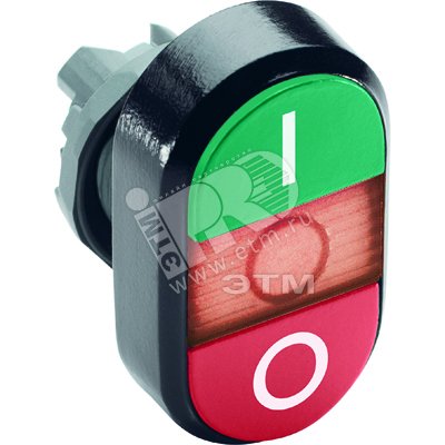 Кнопка двойная MPD2-11R (зеленая/красная) красная линза с текстом (I/O) артикул 1SFA611131R1101 ...