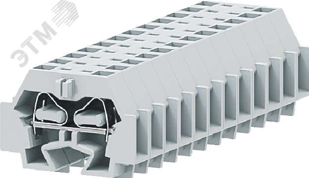 Клемма TB концевая 1-1 с бок. подключ. с защелк. ножками, светло-серая ...