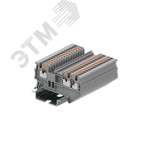 Клемма TP 1-2 проходная Push-in, сечение 1,5 мм. кв., серая артикул TP1.5-3-GY SUPU - купить в ...