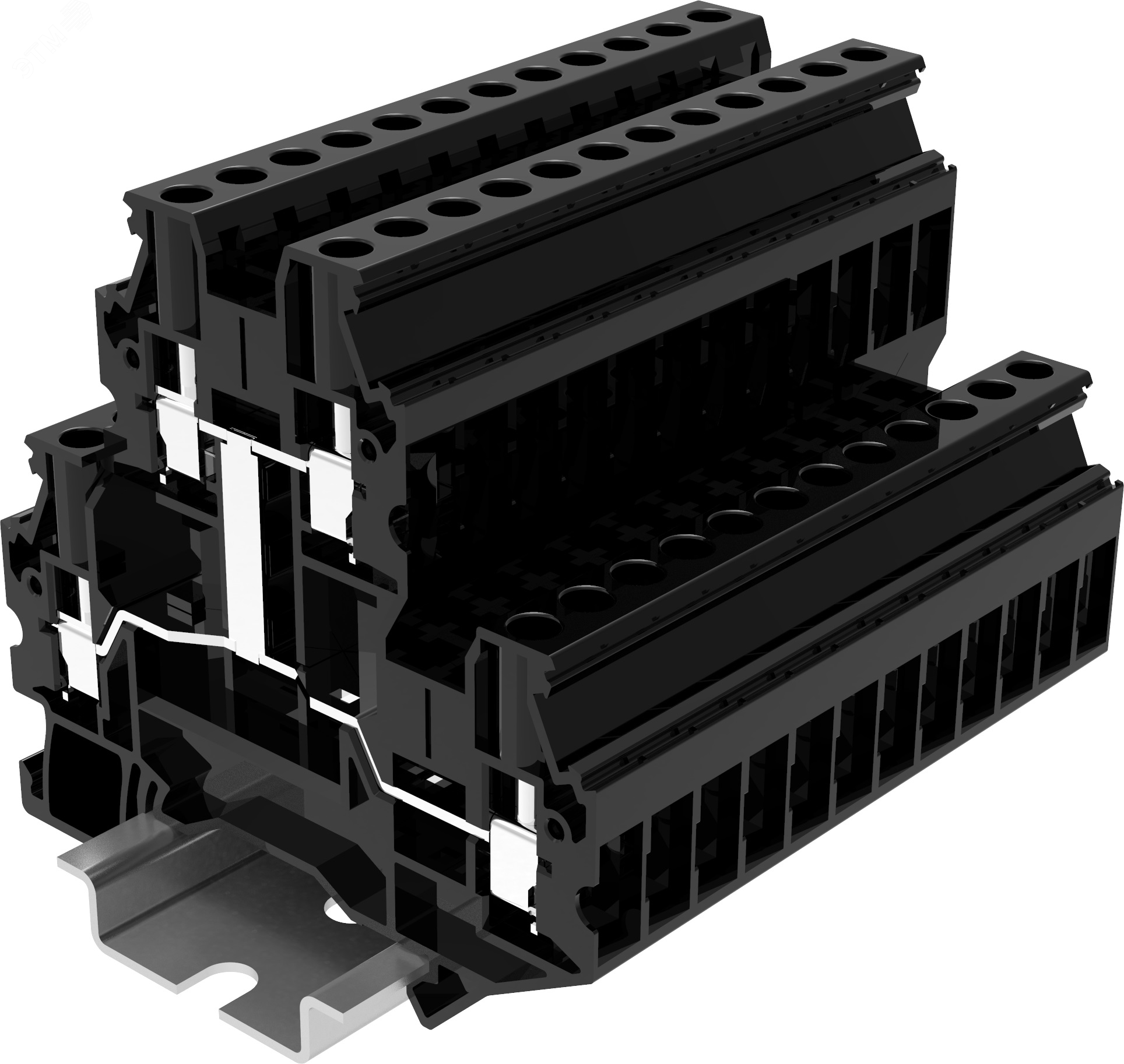 Клемма TU 2-уровневая винтовая, сечение 4 мм. кв., черная артикул TUD4-2-PV SUPU - купить в ...