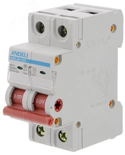 Выключатель нагрузки AHL30-125 2P 40A артикул ADL04-023 ANDELI - купить ...