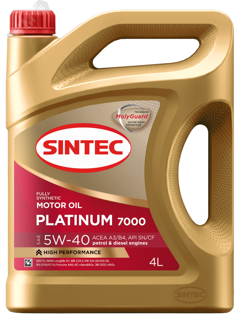 Sintec Platinum 7000 5W-40 A3/B4 SN/CF 4л артикул 600139 Sintec Group - купить в Москве и РФ по ...