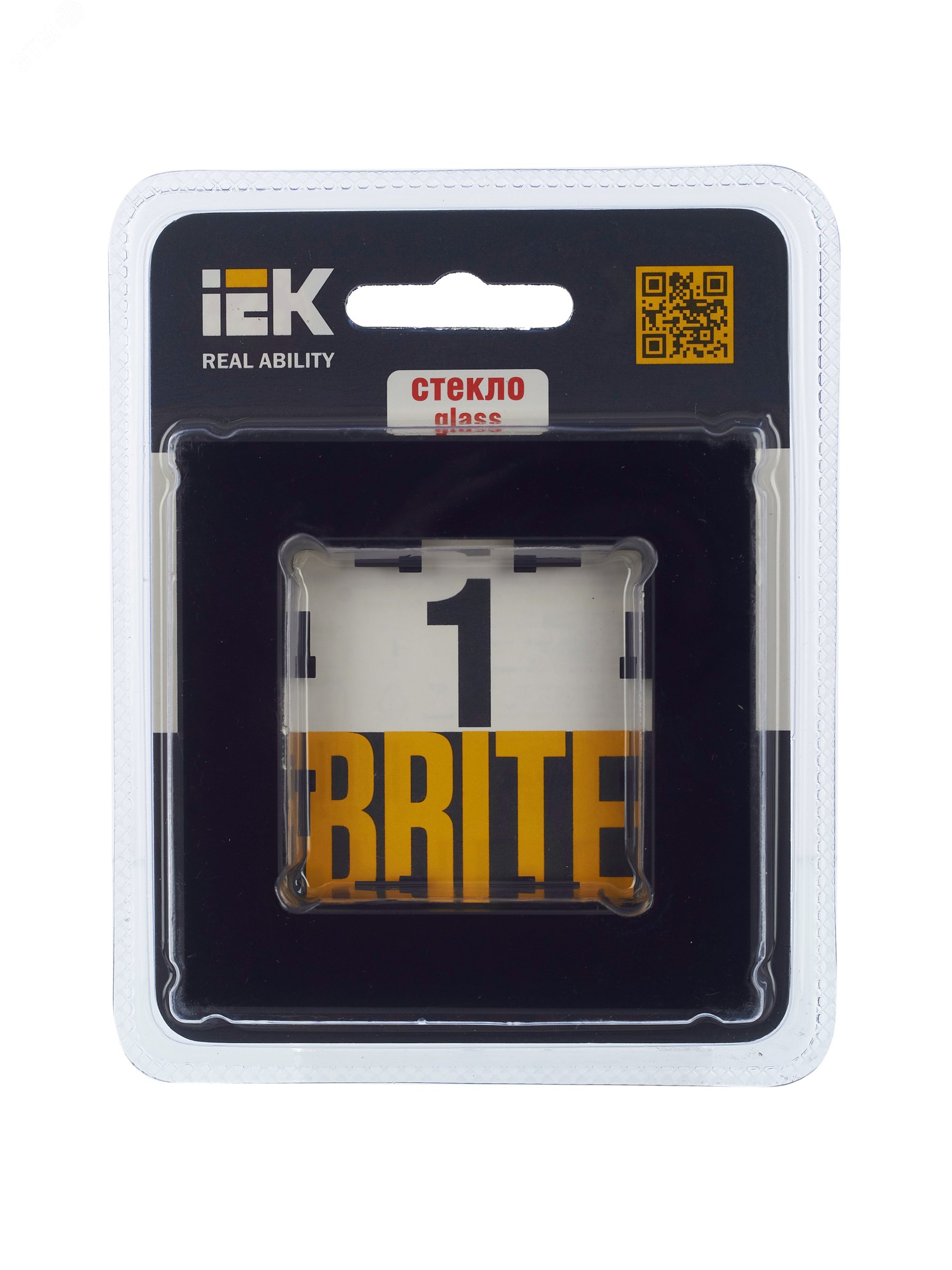 BRITE Рамка 1 пост РУ-1-2-БрЧ стекло черный артикул BR-M12-G-K02 IEK - купить в Москве и РФ по ...
