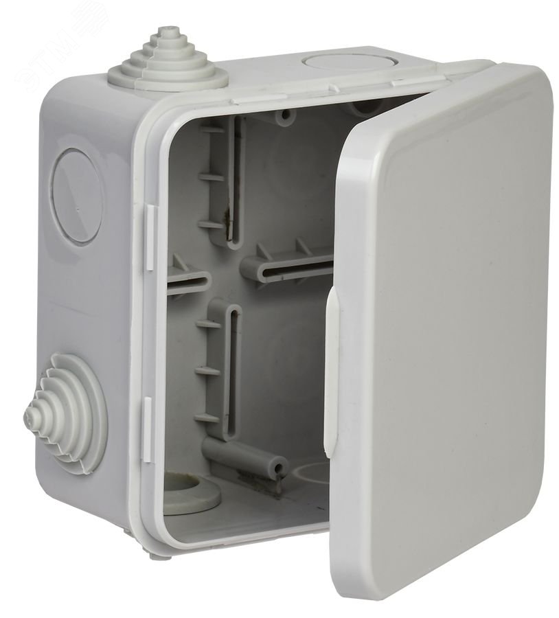 Коробка распределительная КМ 100х100х50мм о/к IP54 4 вв. (7035 ...