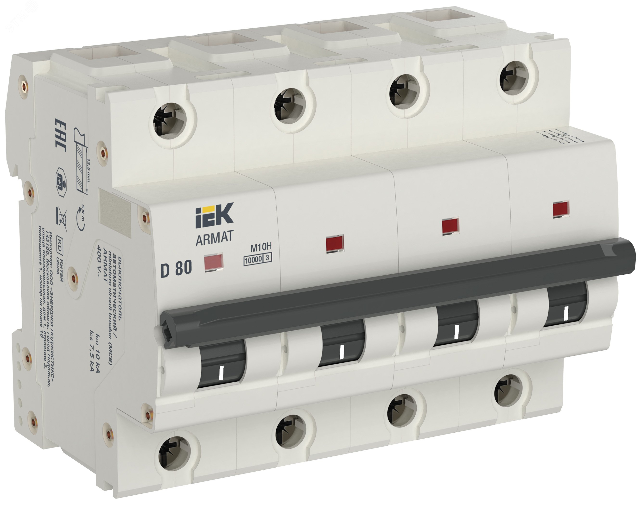 ARMAT Автоматический выключатель M10H 4P L 80А IEK артикул AR-M10H-4-L080 IEK - купить в Москве ...