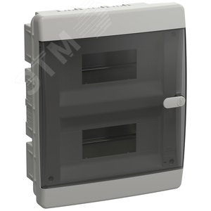 Корпус пластиковый встраиваемый на 18 модулей ЩРВ-П-18 IP41 UNION Compact черная прозрачная ...