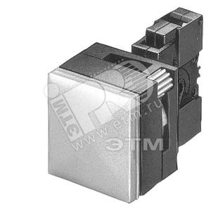 Лампа индикаторная квадратная 24V AC/DC патрон BA9S зеленая артикул ...