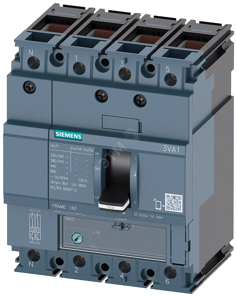 CIRCUIT BREAKER 3VA1 IEC FRAME 160 BREAKING CAPACITY CLASS M ICU=55KA ...