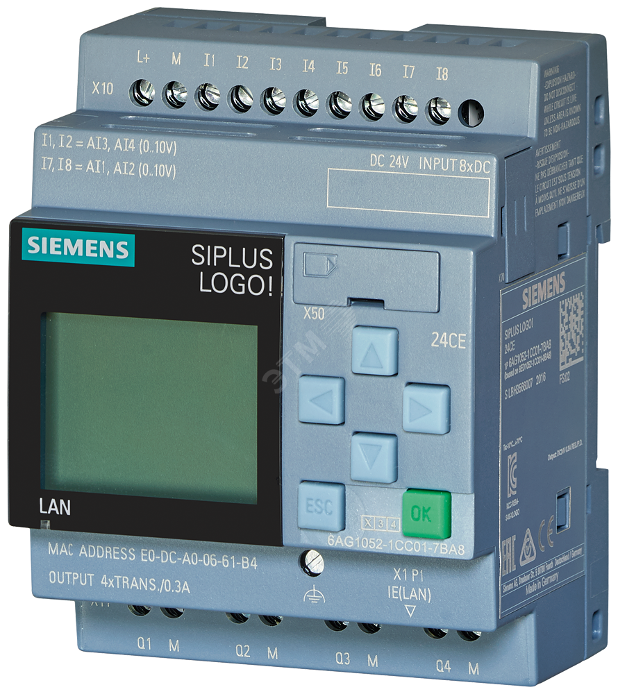 SIPLUS LOGO! 230RCE, логический модуль, рабочая температура -20 ... +70 ...