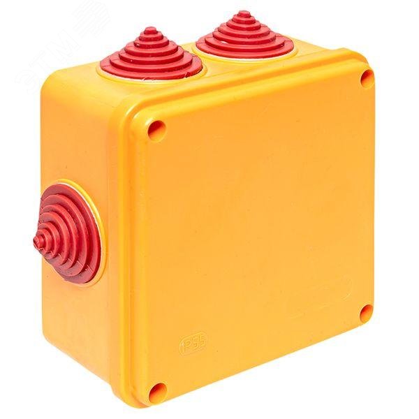 Коробка огнестойкая 100х100х50мм IP55, 3 двойных клеммника 1,5-6 мм2 ...