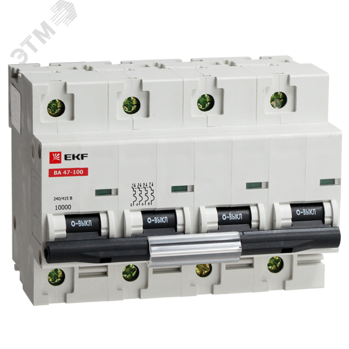 Выключатель автоматический четырехполюсный 35А D ВА47-100 10кА артикул ...