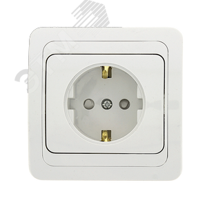 Лондон Розетка с заземлением 16А белая с защитными шторками артикул EER16-028-100 EKF - купить в ...