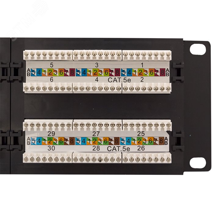 Патч-панель TERACOM PRO 19'Cat.5E 2U неэкранированная UTP 48 портов RJ ...