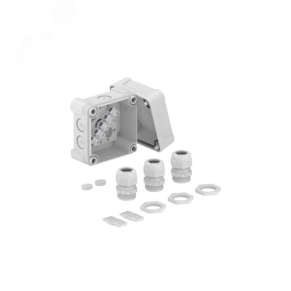 Распределительная коробка X02, IP 67, 95х95х72 мм, с клеммой и 3-я ...