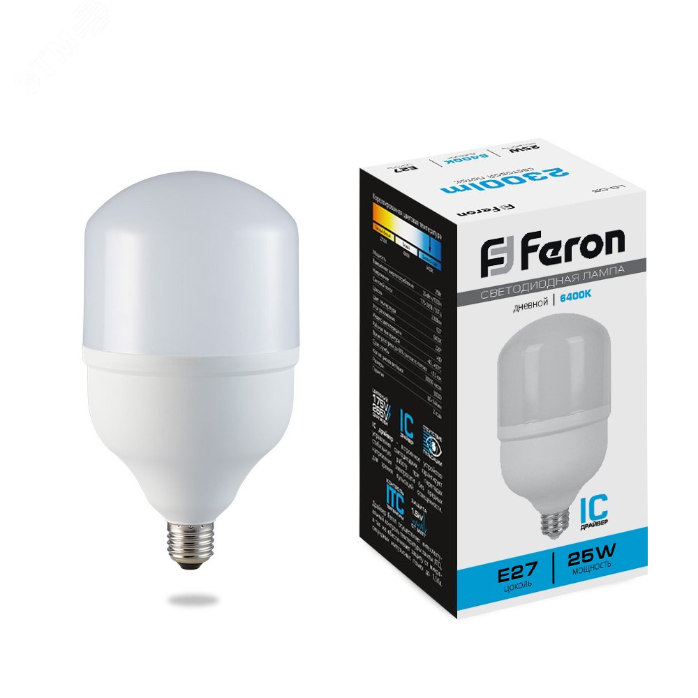 Лампа светодиодная LED 25вт Е27 дневной артикул LB-65 FERON - купить в ...