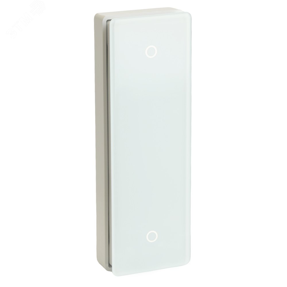 Выключатель беспроводной одноклавишный двухкнопочный стекло белый Feron ...